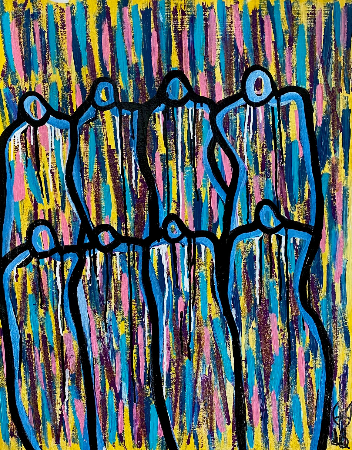 "Mindset" Original Abstract Figurative Painting – Artist Sierra Barnes